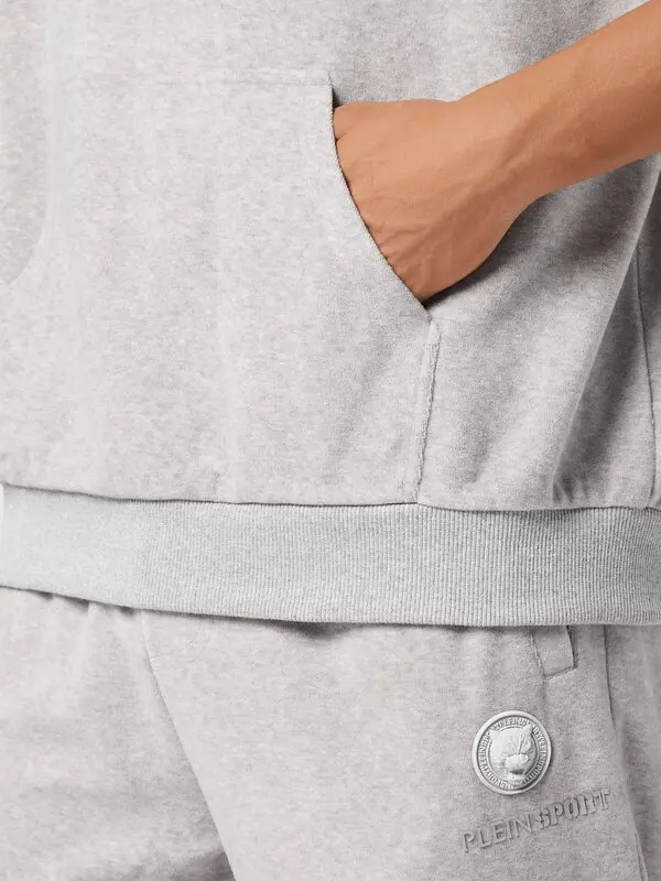 PLEIN SPORT Logo Cotton Hoodie - Grey