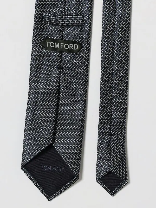 TOM FORD Tie In Mulberry Silk With Two-tone Abstract Pattern