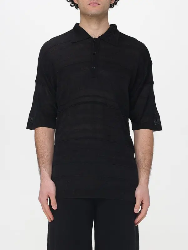 LANEUS Cotton Knit Polo Shirt