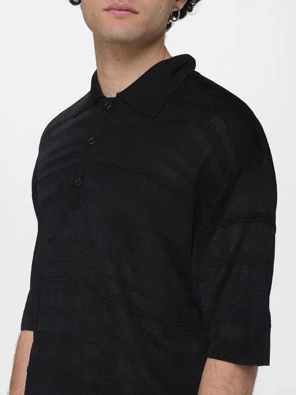 LANEUS Cotton Knit Polo Shirt