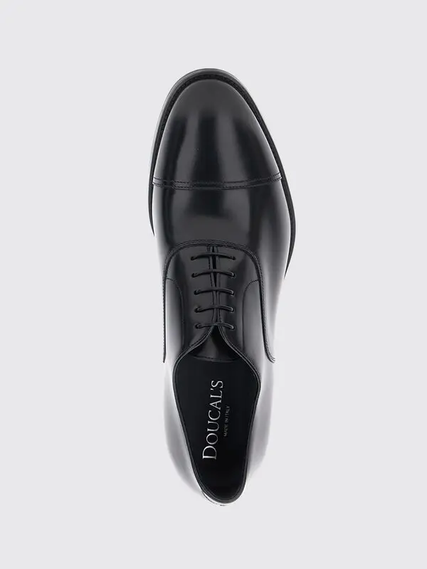 DOUCAL'S Brushed Leather Oxford Shoes With Tapered Toe
