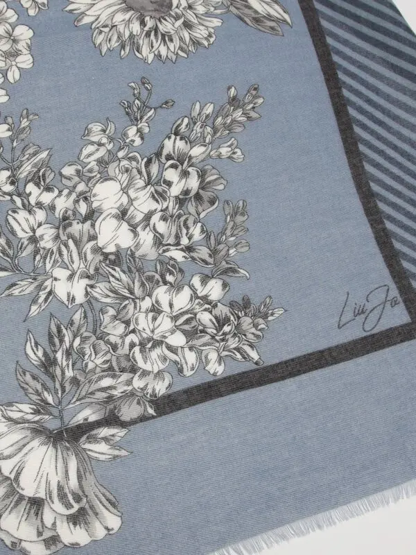 Liu Jo Floral Cotton Blend Scarf