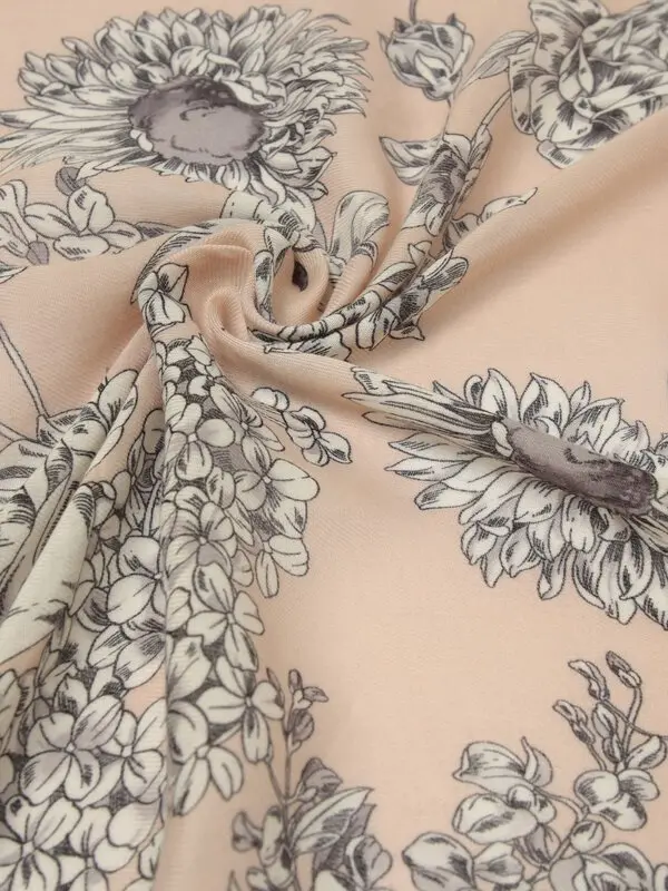 Liu Jo Floral Cotton Blend Scarf - Pink