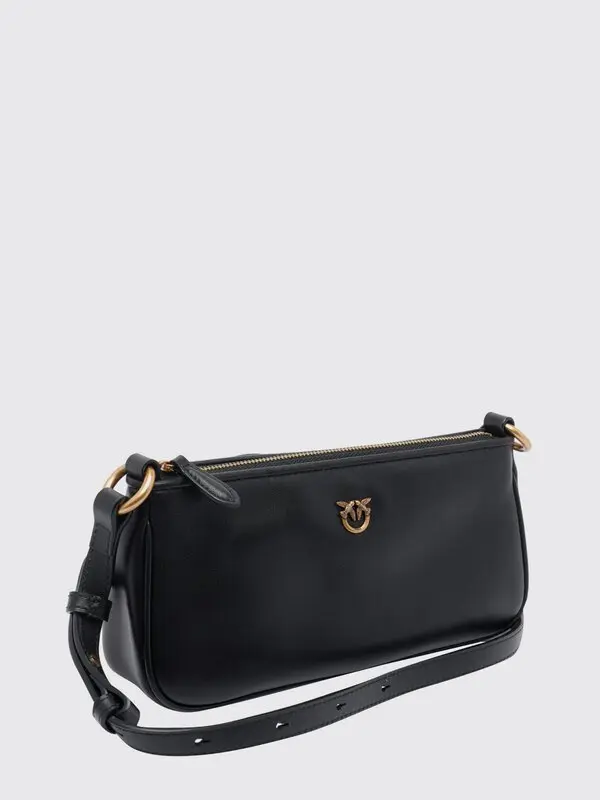 Pinko Mini Half Moon Calf Leather Crossbody Bag - Black
