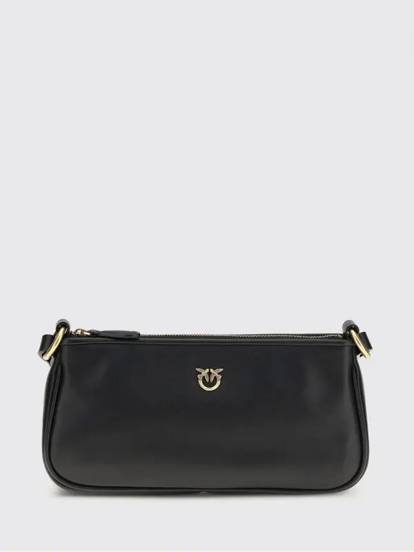 Pinko Mini Half Moon Calf Leather Crossbody Bag - Black