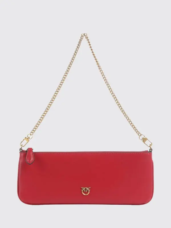 Pinko Mini Half Moon Calf Leather Crossbody Bag - Red