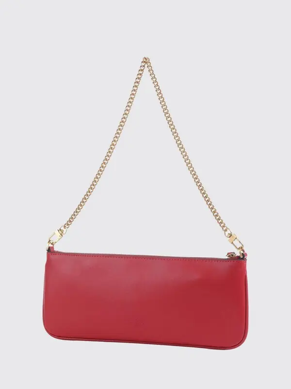 Pinko Mini Half Moon Calf Leather Crossbody Bag - Red