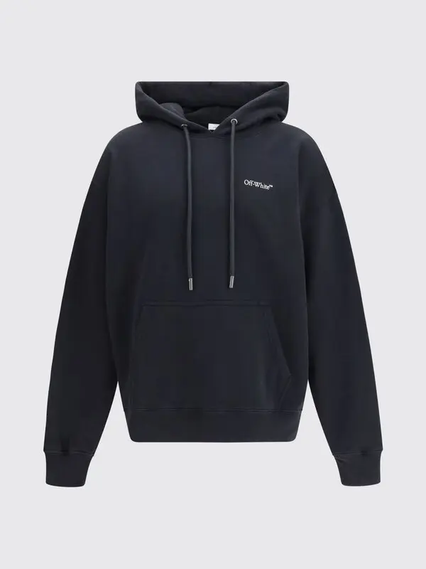 Off-White Cotton Hoodie - Black