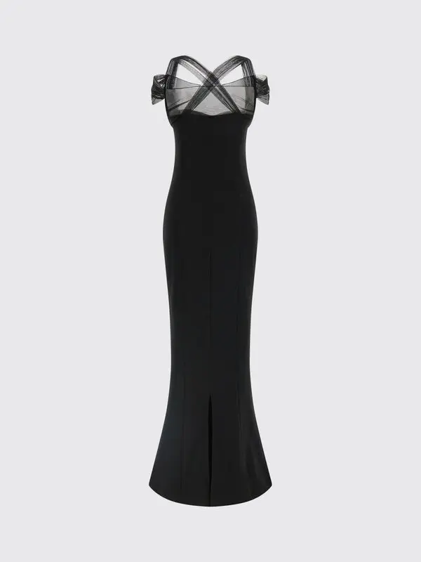 NENSI DOJAKA Tulle Bodice Evening Dress