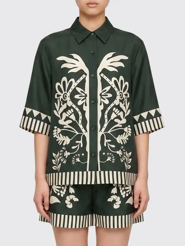 ERES Floral Print Pure Silk Shirt With A Concealed Placket
