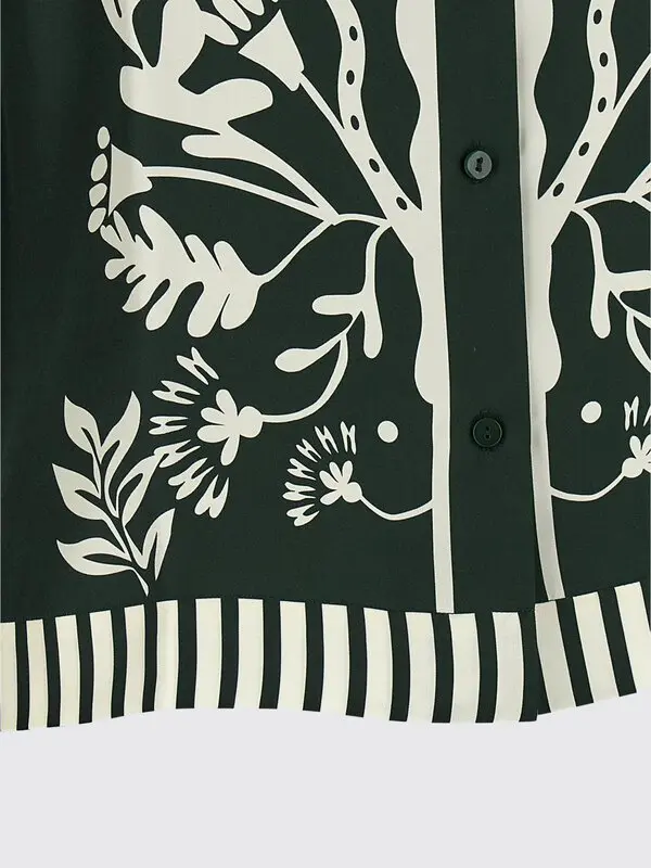 ERES Floral Print Pure Silk Shirt With A Concealed Placket