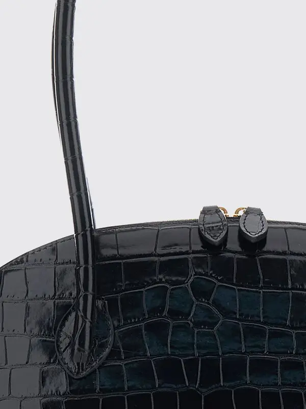 LIFFNER East/west Dome Shoulder Bag In Croc-embossed Calfskin - Black