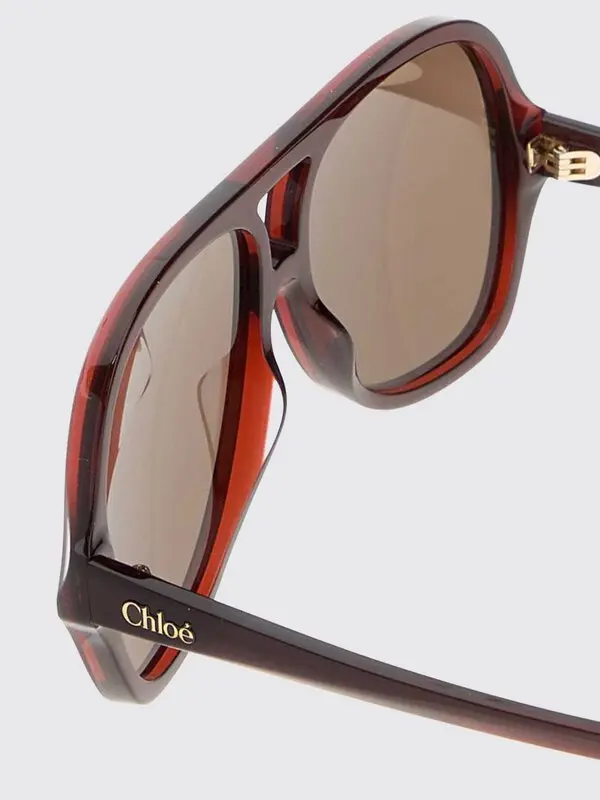 Chloé Aviator Acetate Sunglasses With Double Bridge