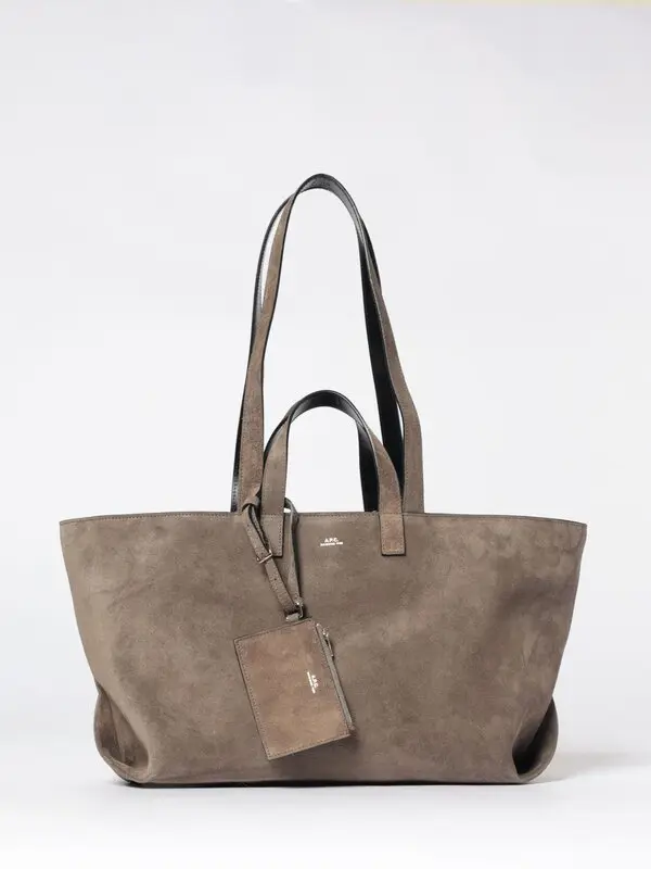 A.p.c. Le Drummer Large Suede Bag - Grey