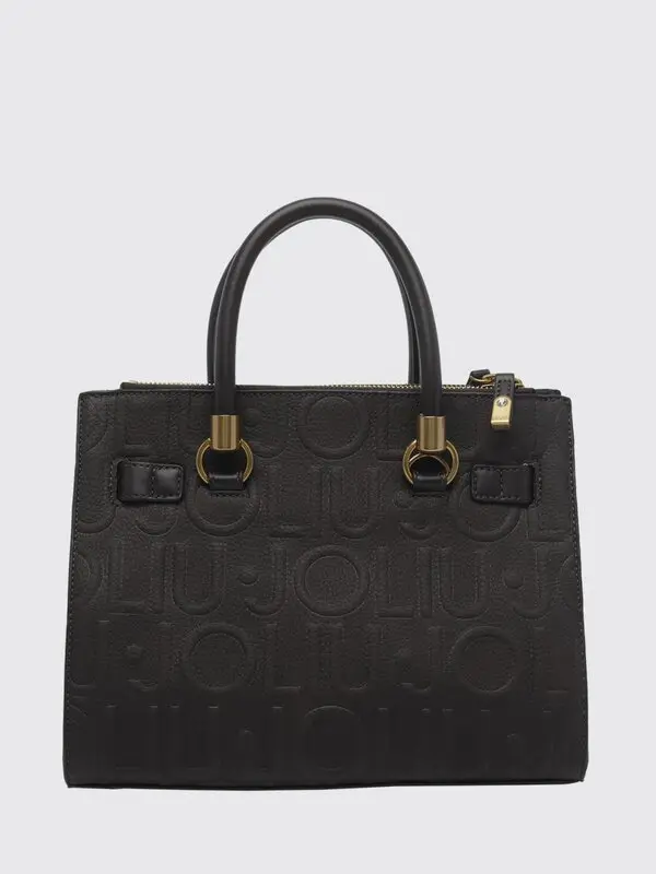 Liu Jo Grained Faux Leather Handbag With Monogram And Logo Charm - Brown