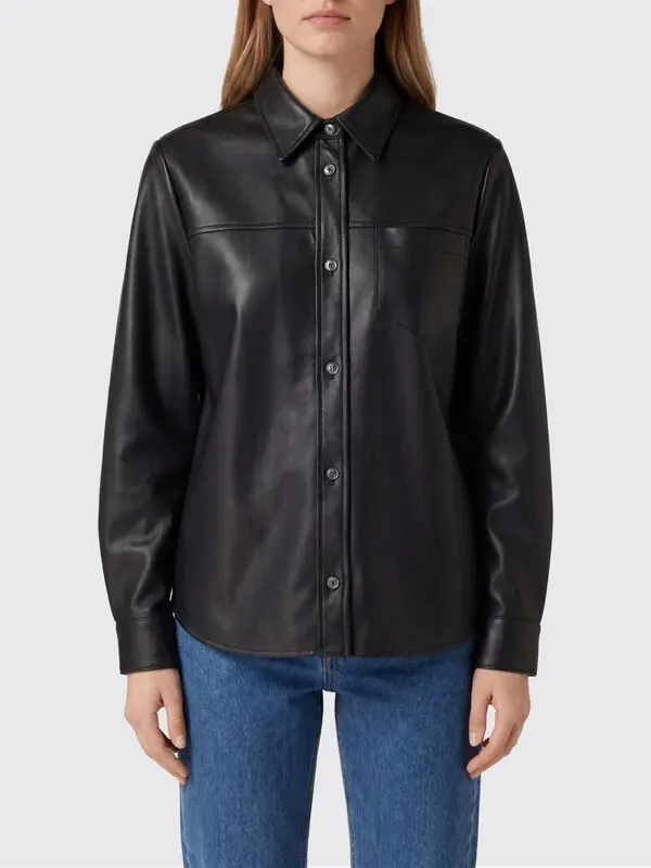 GRIFONI Leather Shirt Jacket