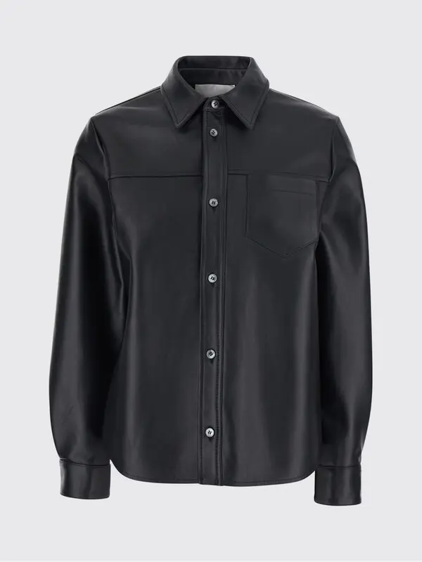 GRIFONI Leather Shirt Jacket