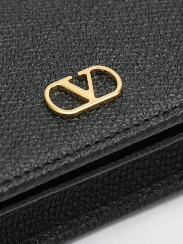 Valentino Garavani Vlogo Signature Grained Leather Wallet