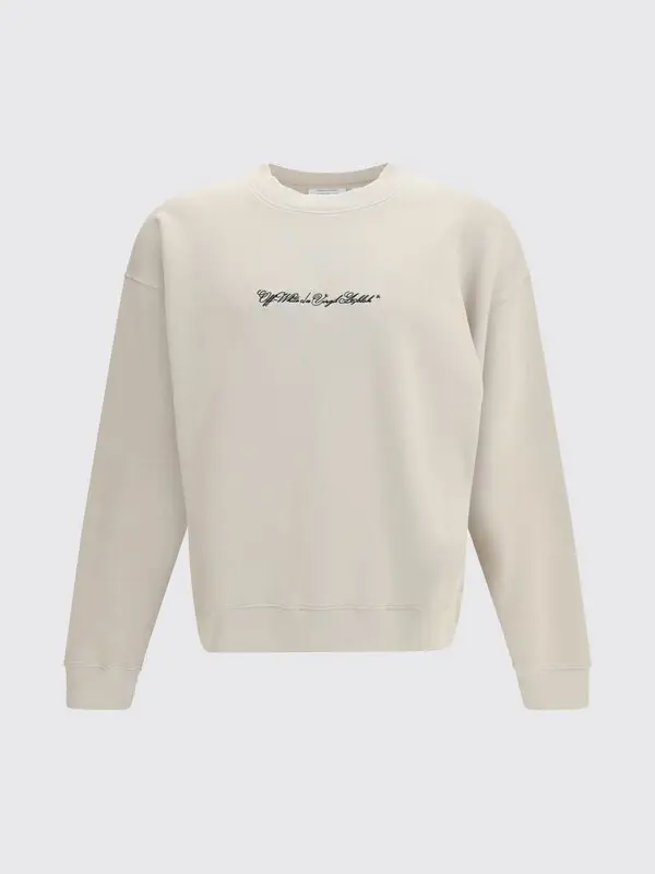 Off-White Cotton Crewneck Sweatshirt - Grey