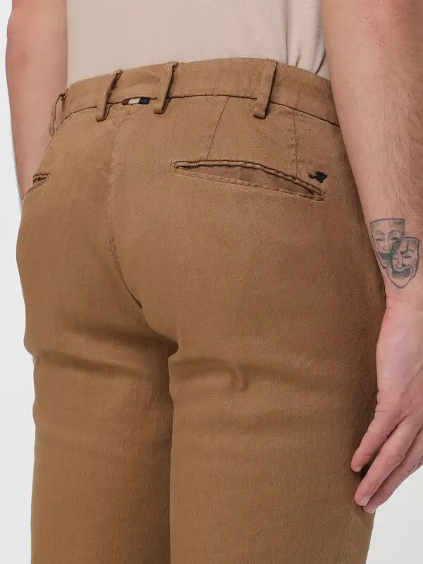 MASON'S Stretch Cotton And Linen Slim Fit Trousers