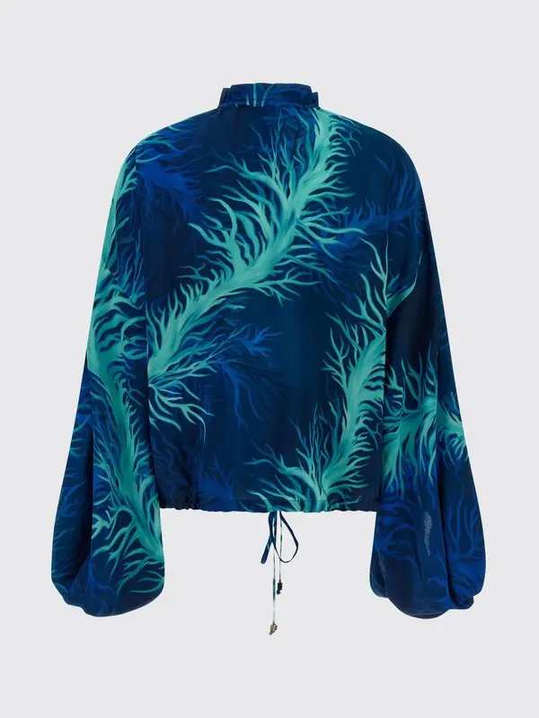 F.R.S FOR RESTLESS SLEEPERS Printed Silk Blouse - Blue