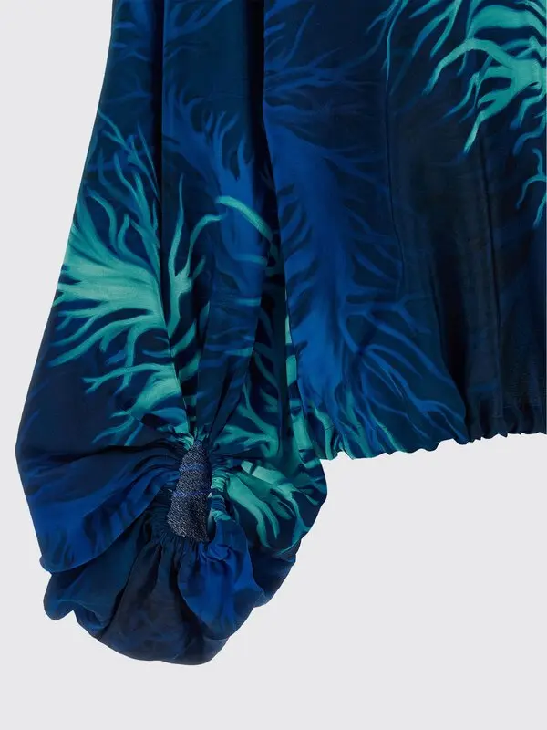 F.R.S FOR RESTLESS SLEEPERS Printed Silk Blouse - Blue