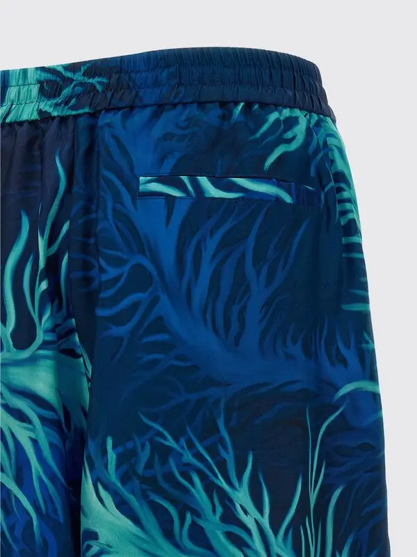 F.R.S FOR RESTLESS SLEEPERS Printed Silk Palazzo Trousers - Blue