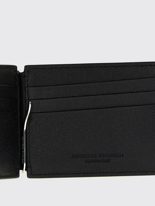 Brunello Cucinelli Bifold Wallet In Goat Leather With Money Clip