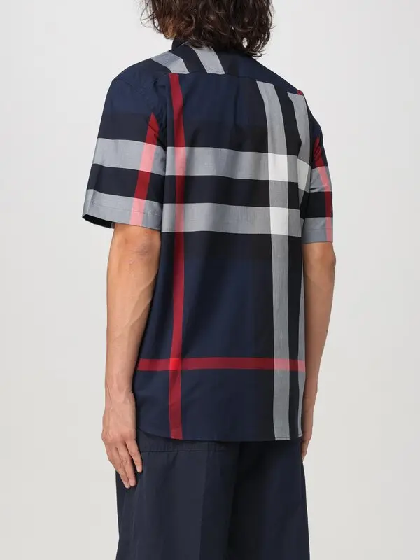 Burberry Check Cotton Casual Shirt - Blue