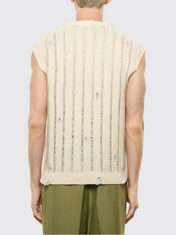 LANEUS Destroyed Effect Cotton Knit Vest