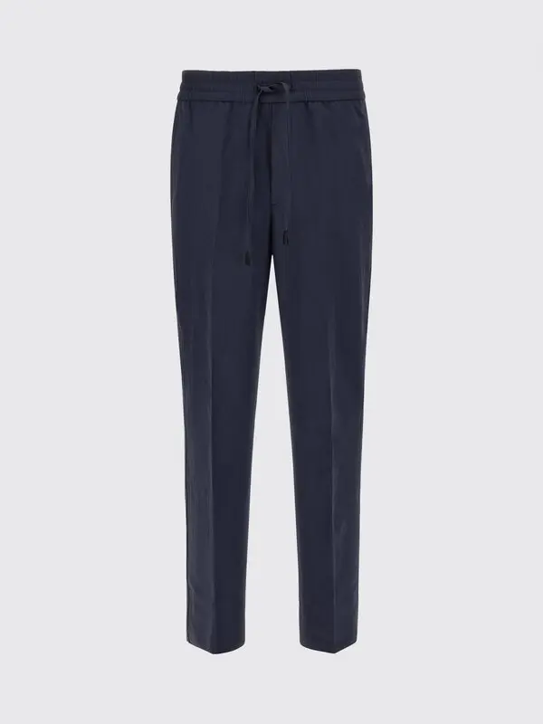 Brioni Linen And Cotton Trousers With Drawstring