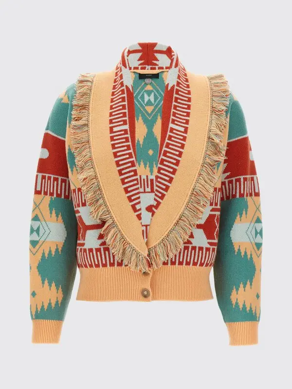 Alanui Icon Wool And Cashmere Cardigan With Ethnic Motif