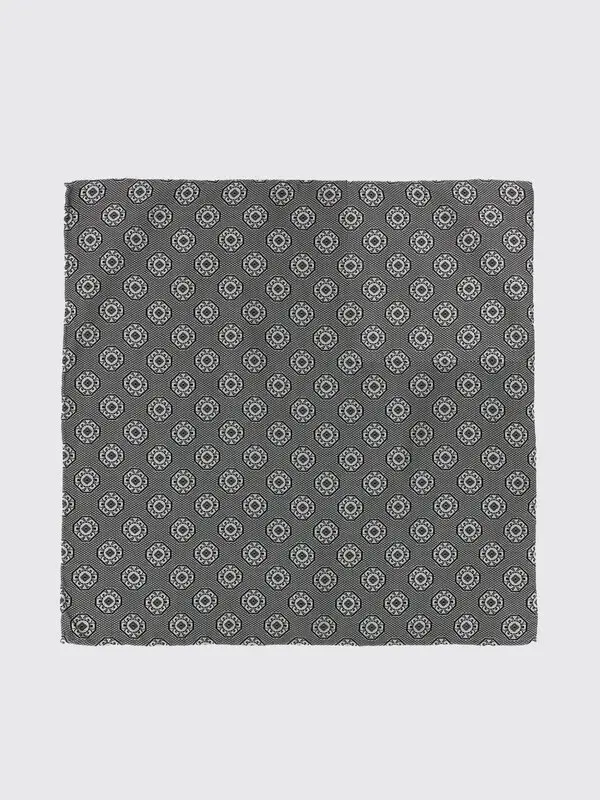 Brunello Cucinelli Silk Pocket Square With Geometric Print