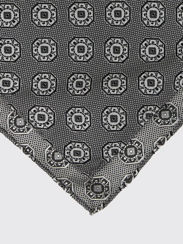 Brunello Cucinelli Silk Pocket Square With Geometric Print