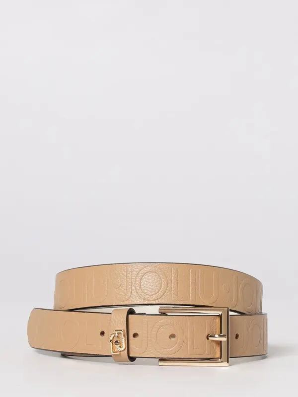 Liu Jo Grained Synthetic Leather Belt With Embossed Logo - Camel