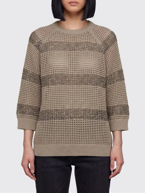 Brunello Cucinelli Cotton Knit With Sequins