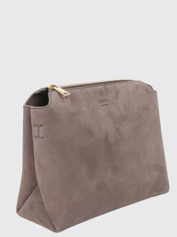 Khaite Lina Suede Leather Mini Crossbody Bag With Embossed Logo