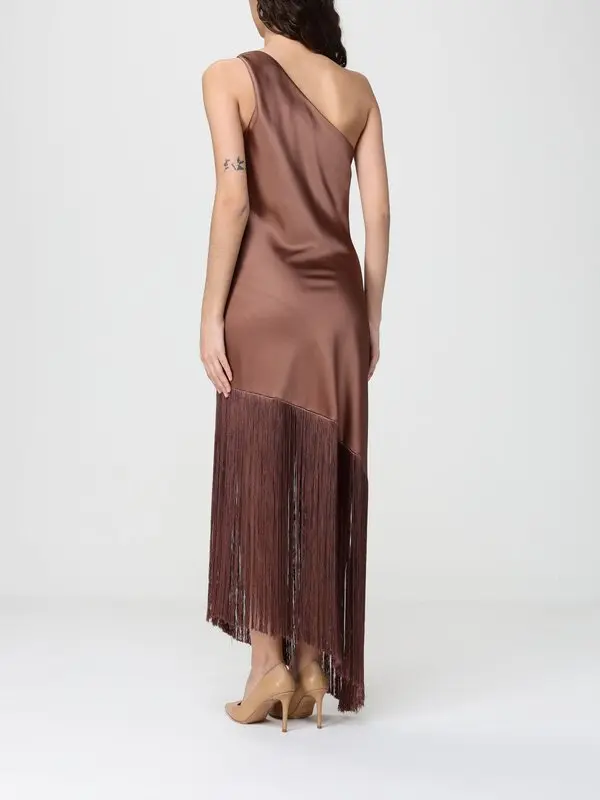 Pinko One-shoulder Maxi Dress With Fringe Detail