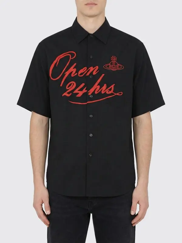 VIVIENNE WESTWOOD Viscose Shirt With Slogan - Black
