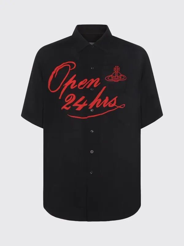 VIVIENNE WESTWOOD Viscose Shirt With Slogan - Black