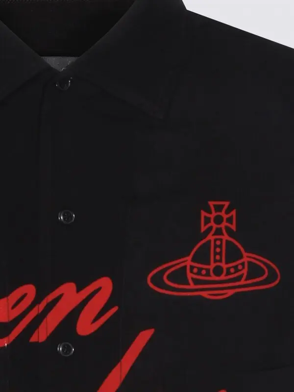 VIVIENNE WESTWOOD Viscose Shirt With Slogan - Black