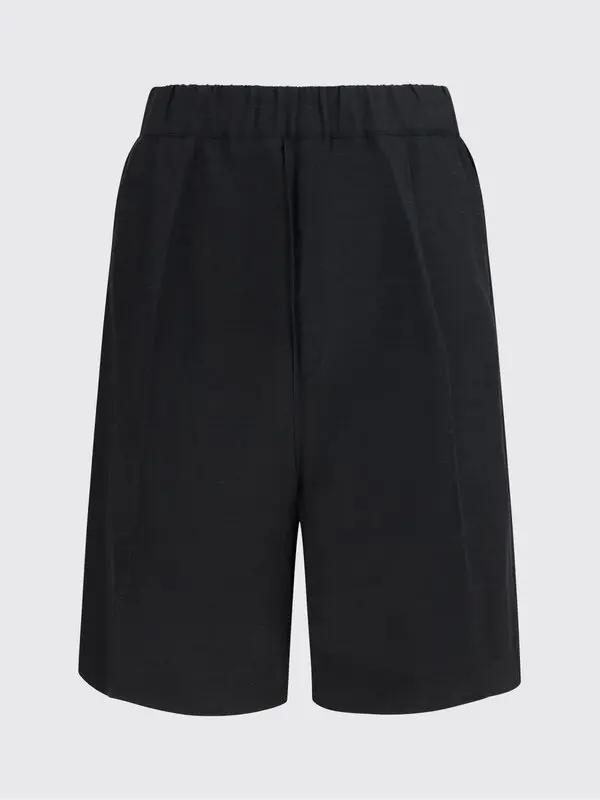 LANEUS Linen Blend Shorts - Black