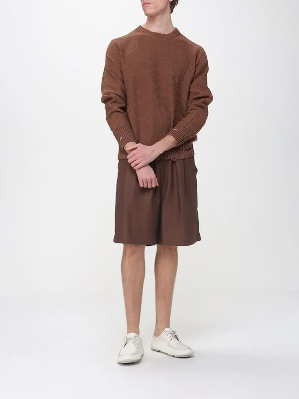 LANEUS Linen Blend Knee-length Shorts