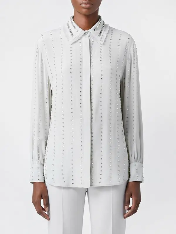 Pinko Viscose Shirt With Rhinestones