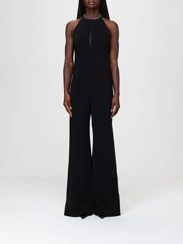 Pinko Halter Neck Wide Leg Jumpsuit - Black
