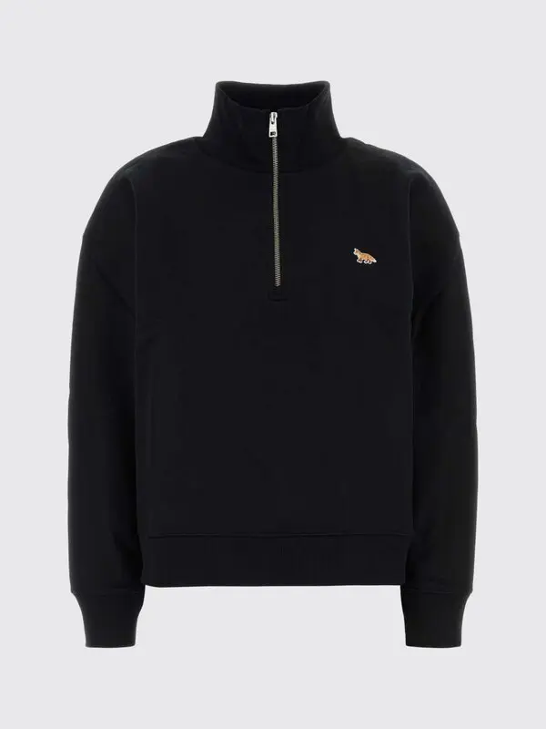 Maison Kitsuné Cotton Sweatshirt With Logo Detail - Black