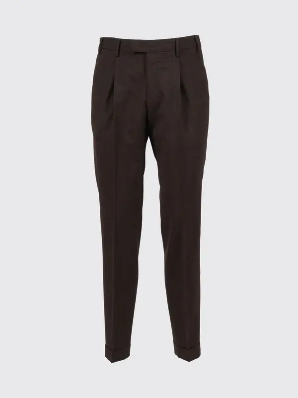 PT TORINO Stretch Virgin Wool Tailored Trousers - Brown