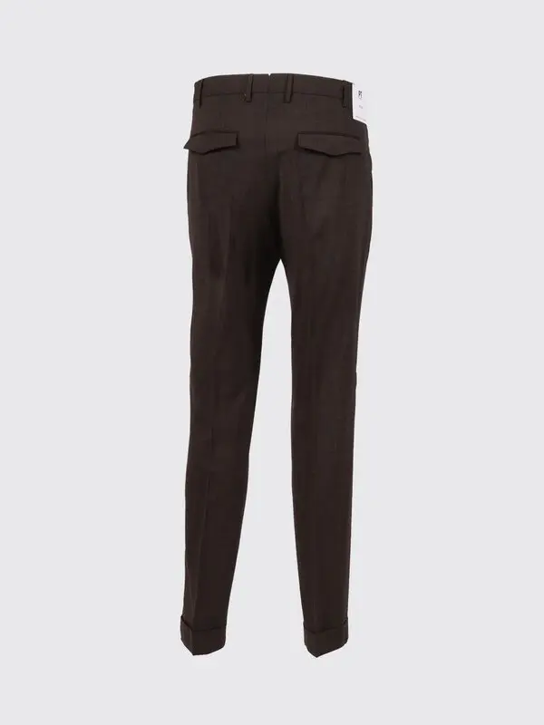 PT TORINO Stretch Virgin Wool Tailored Trousers - Brown