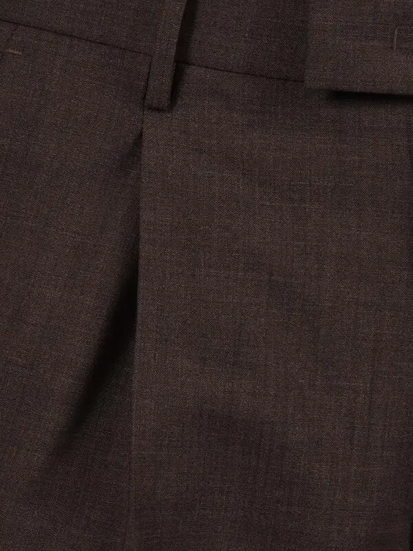 PT TORINO Stretch Virgin Wool Tailored Trousers - Brown