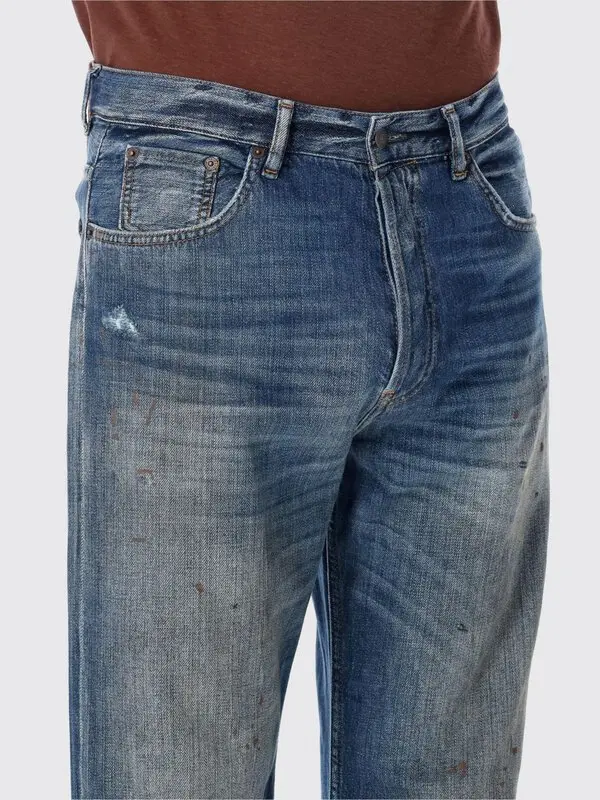 Acne Studios Palazzo Jeans In Used Effect Denim